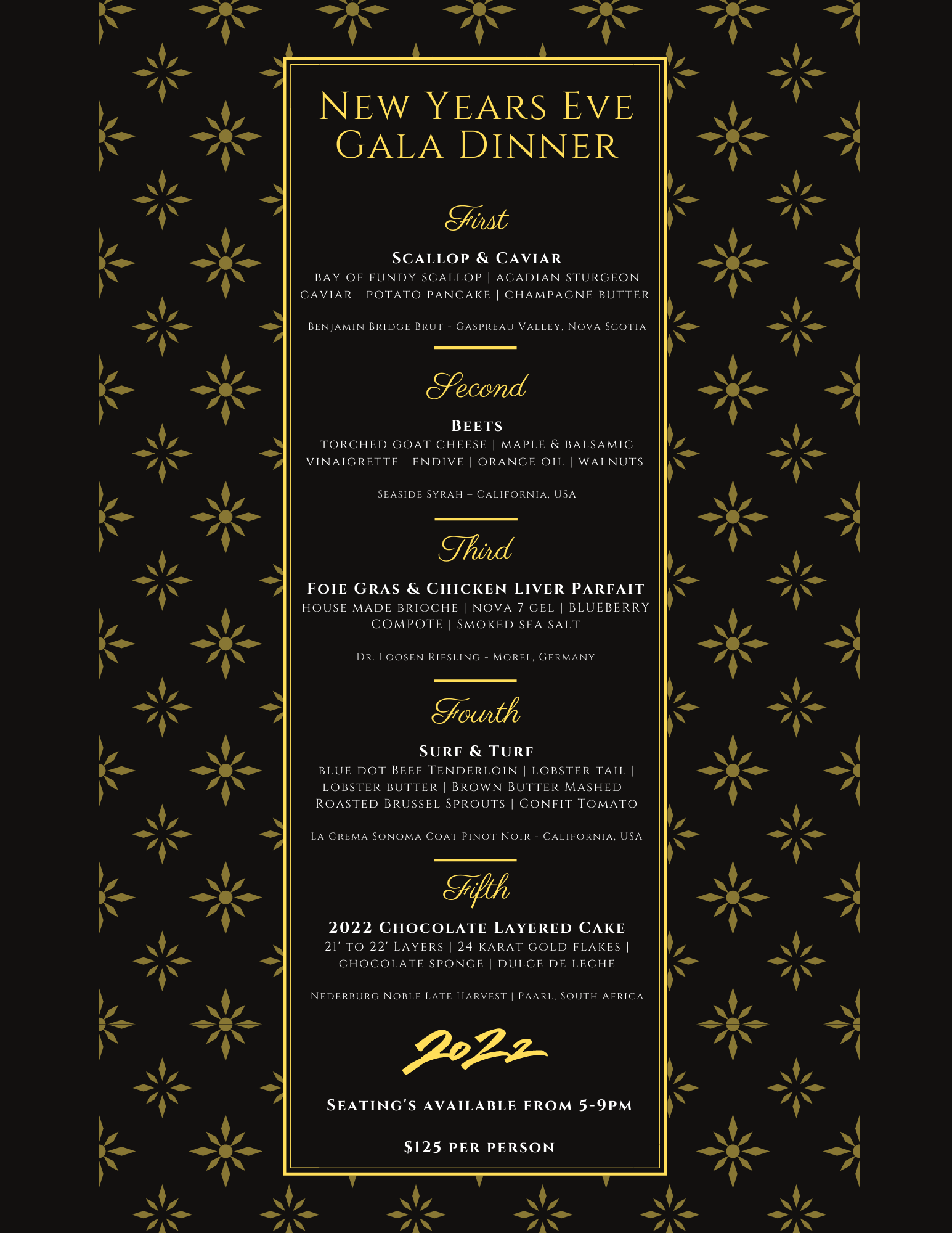 New Year's Eve Dining - Christmas By the Sea St. Andrews NB