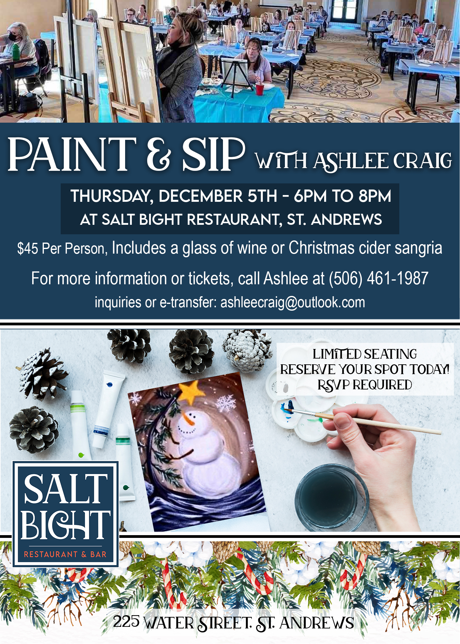 Holiday Paint and Sip - Christmas By the Sea St. Andrews NB